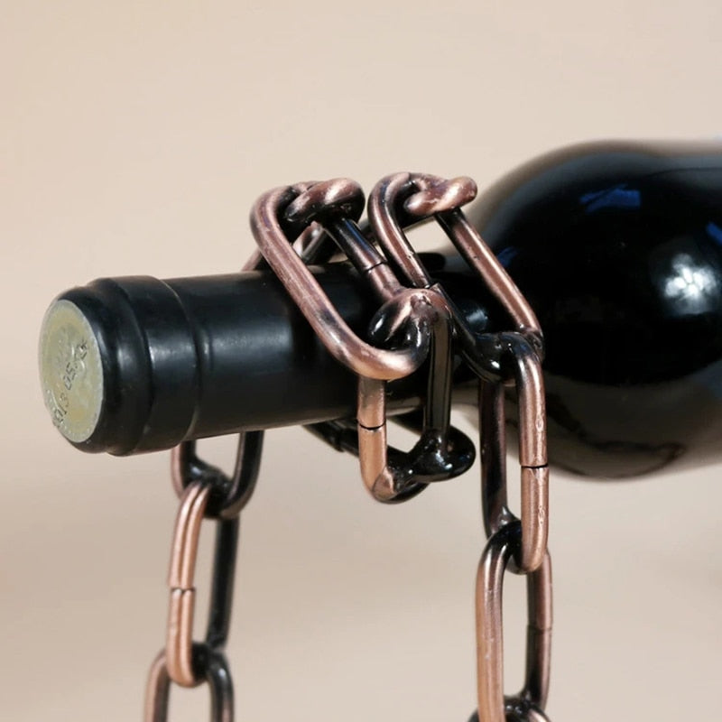 Iron Chain Wine Bottle Stand | Gifts for Wine Lovers